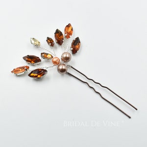 Autumn Fall Copper, Terracotta, Rust Hair Pin, Bridesmaids Accessories ...