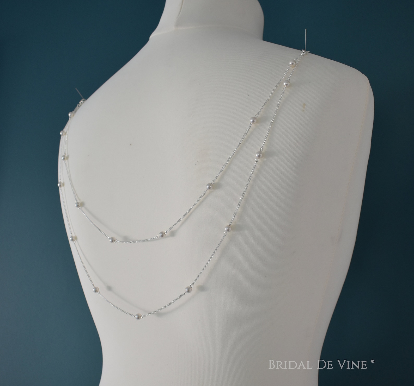 Bridal Back Jewellery Back Necklace Backdrop Pearl Crystals - Etsy