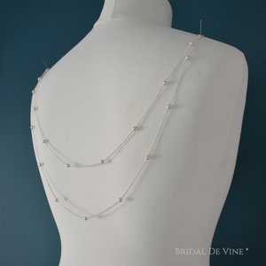Bridal Back Jewellery, Back Necklace, Backdrop Pearl Crystals - Etsy