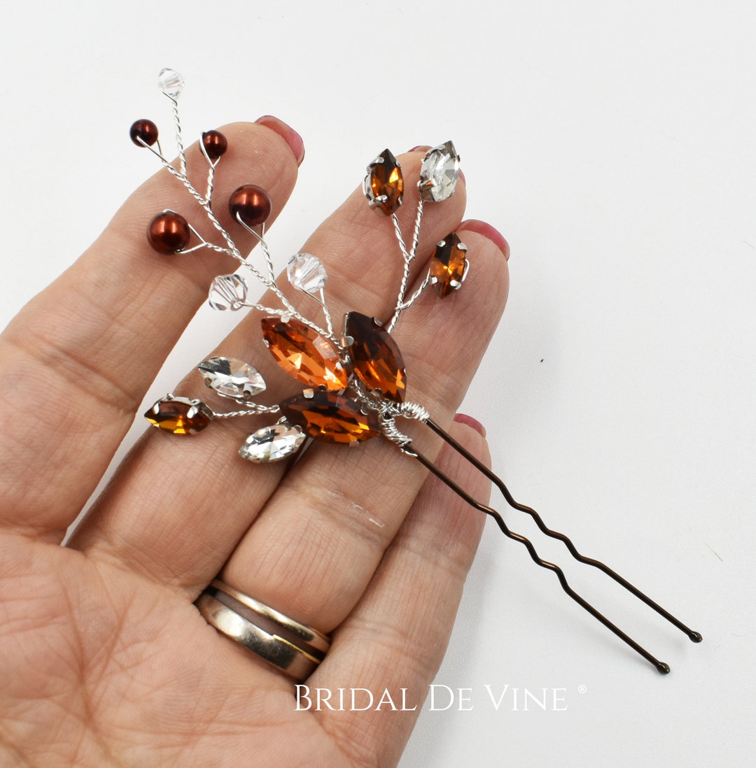 Autumn Fall Copper Terracotta Rust Hair Pin Bridesmaids - Etsy