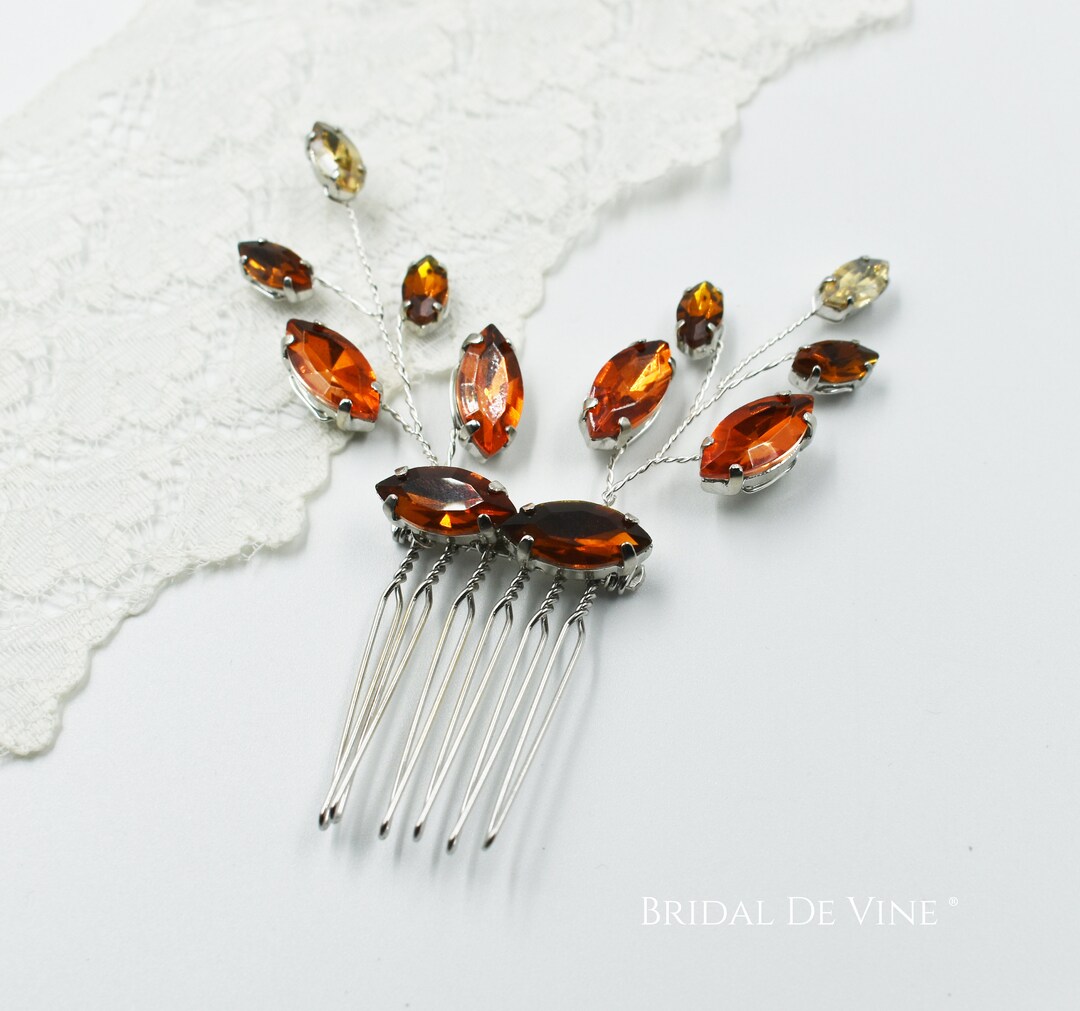 Autumn Fall Copper Mini Hair Comb Terracotta, Rust Hair Accessory ...