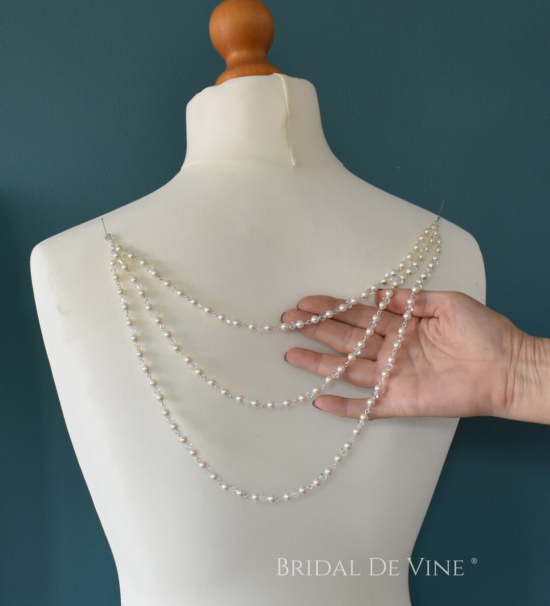 Bridal Back Jewellery, Backless Dress Backdrop Necklace, Back Drape ...