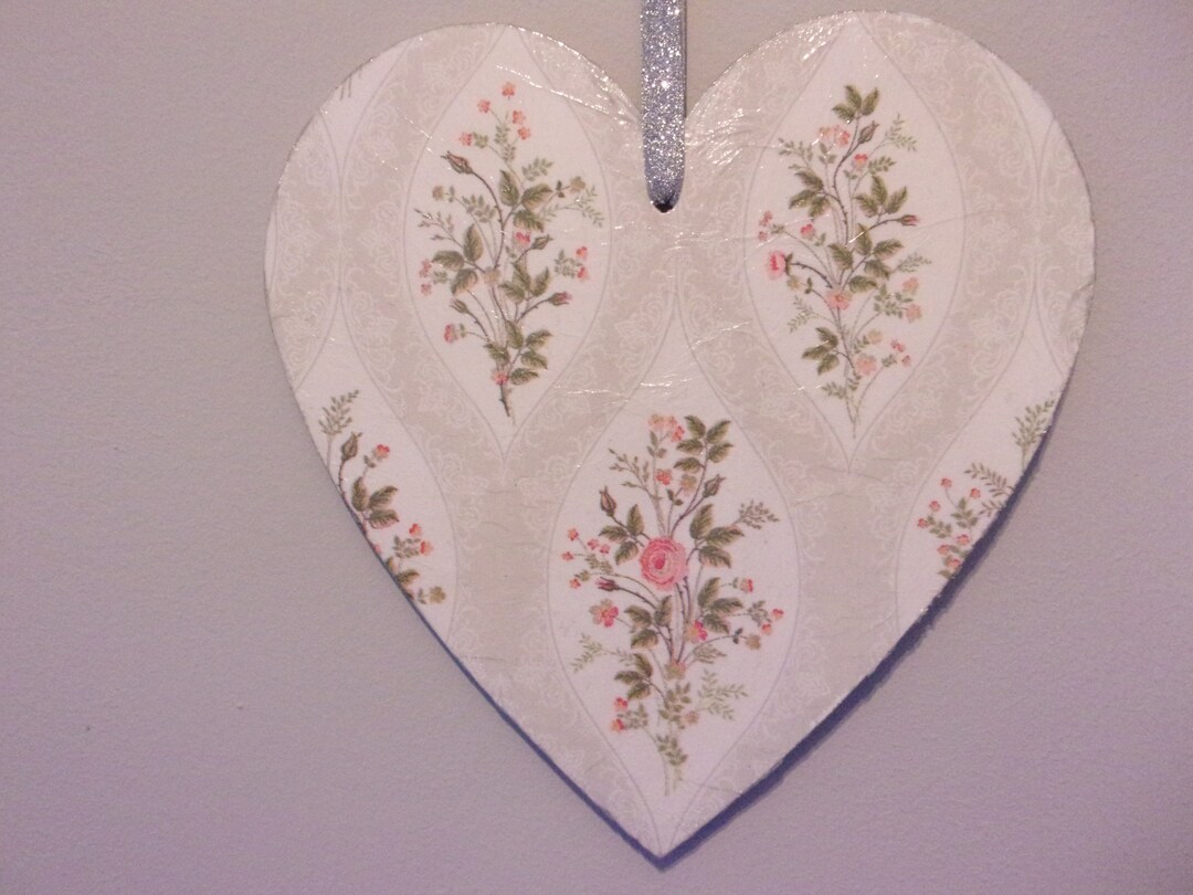 Decoupaged Floral Design Heart Decoration. Home Decor or Gift Idea. - Etsy