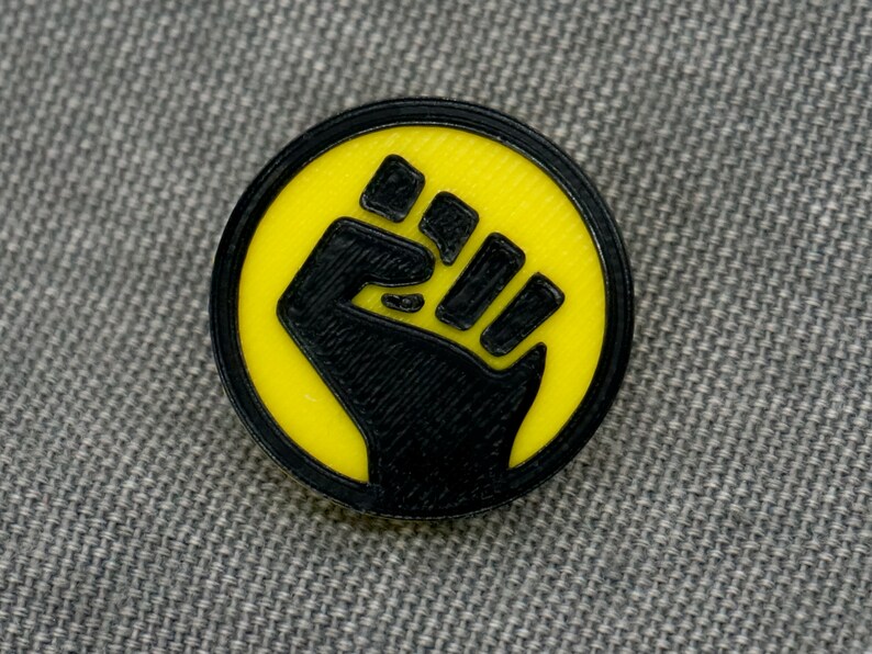Black Lives Matter Raised Fist Pin 3D Printed BLM Social - Etsy