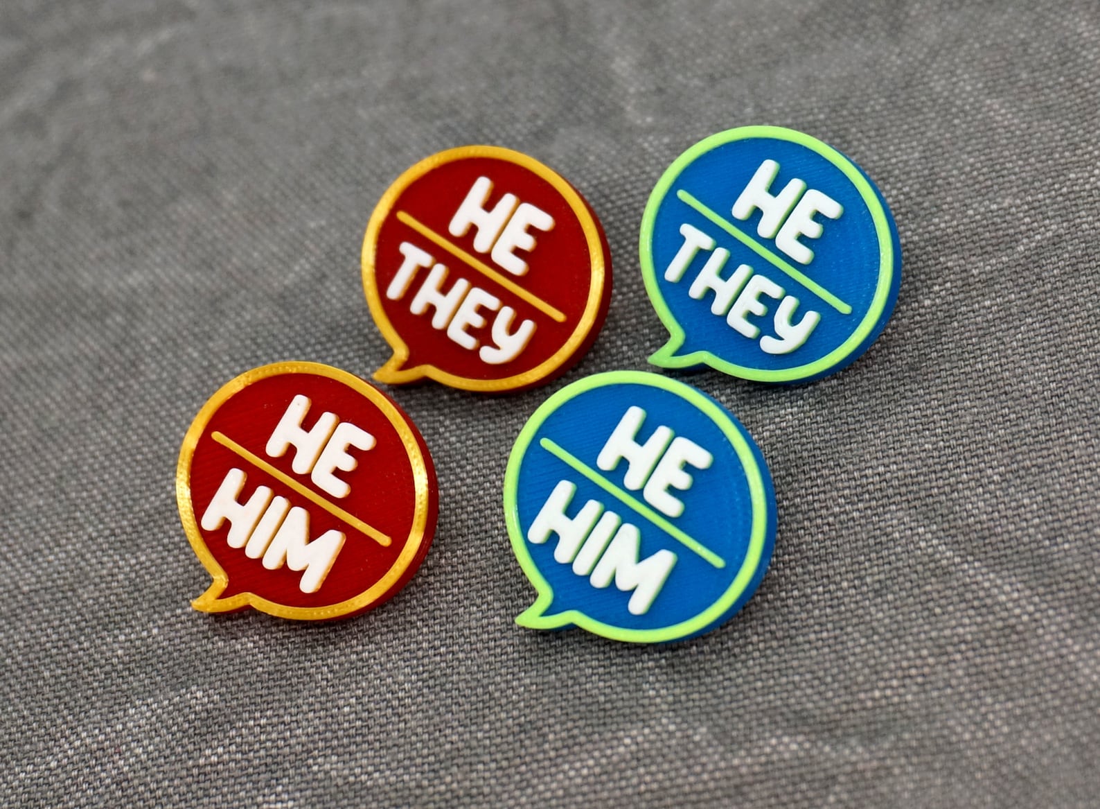 Pronouns Pins She/her, He/him, They/them, Any Pronouns 3D Printed ...