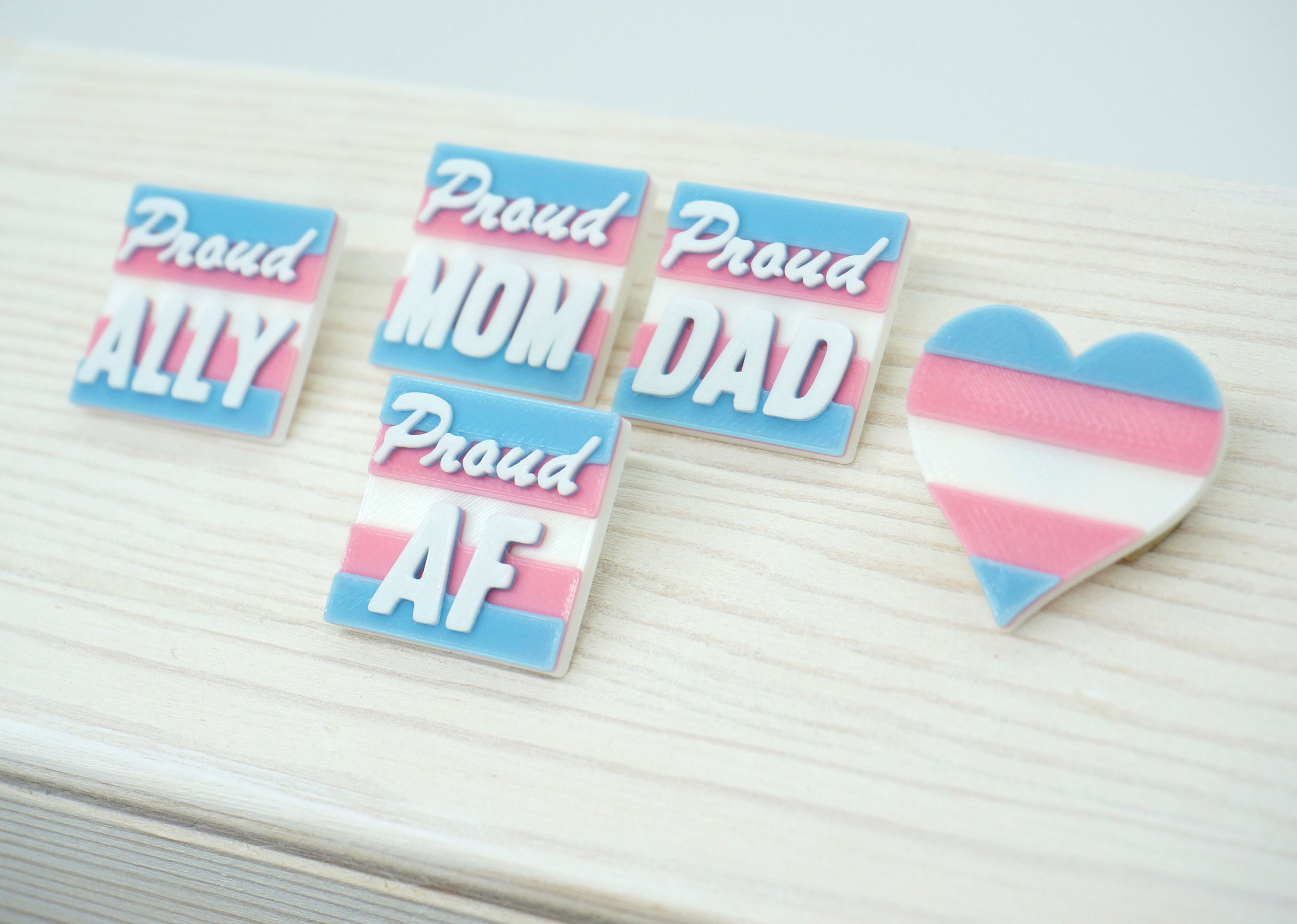 Trans Pride Pins 3D printed LGBTQ Transgender Proud AF | Etsy
