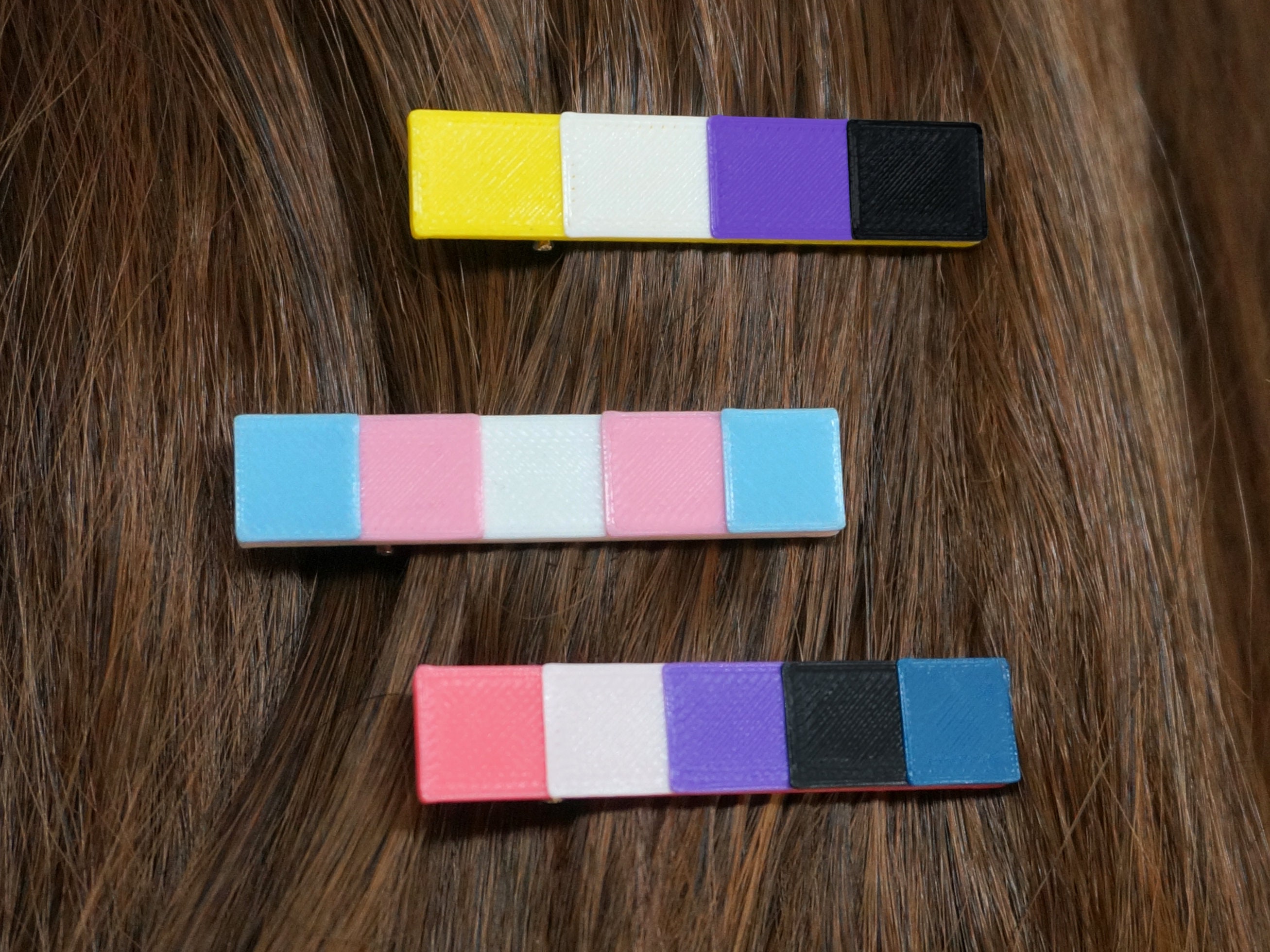 Pride Hair Clips - 3d Printed - LGBTQ, Gay, Lesbian, Bi, Pan, Trans ...
