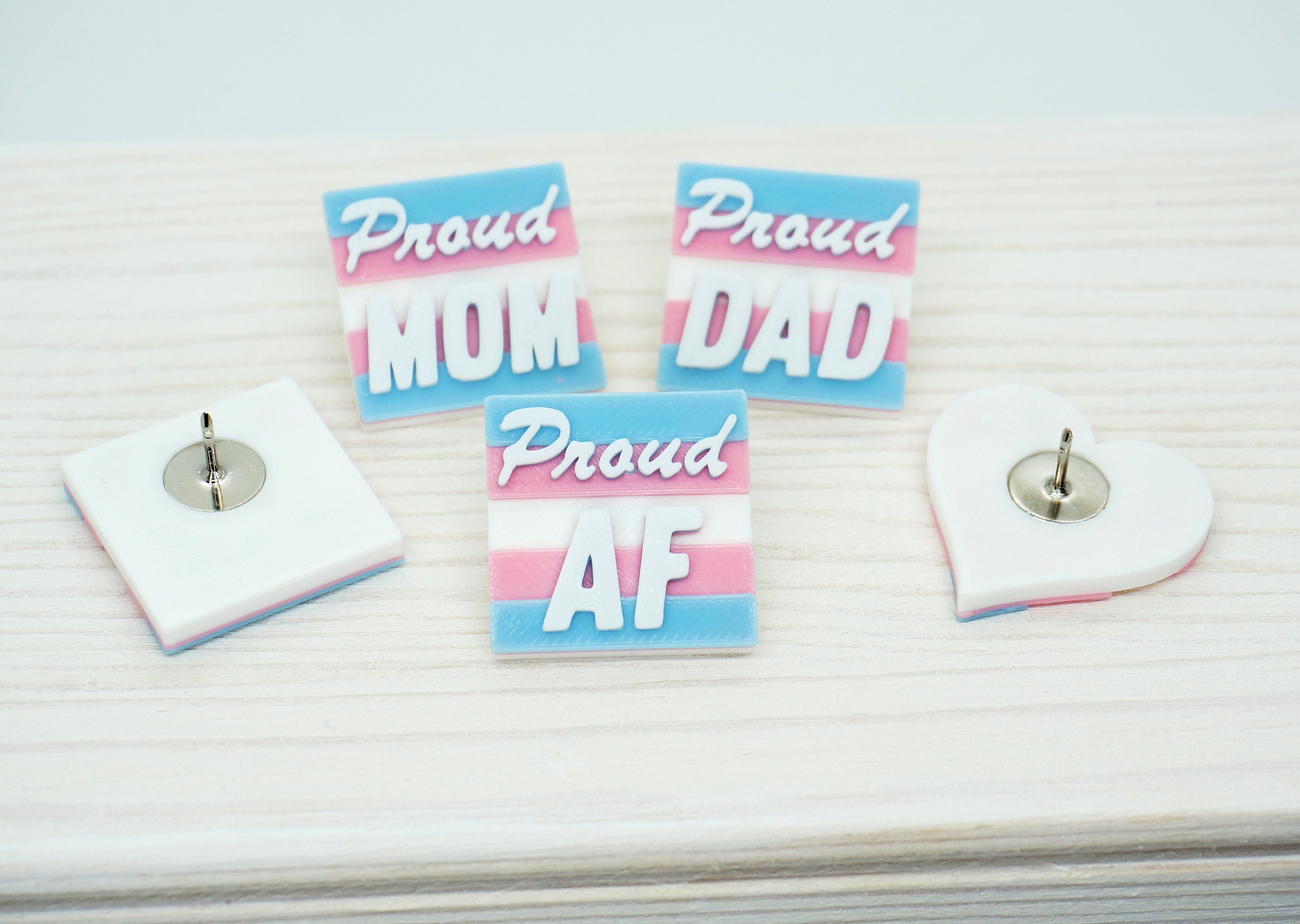 Trans Pride Pins 3D printed LGBTQ Transgender Proud AF | Etsy