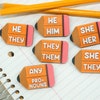 Pumpkin Pronouns Pins GLOW in the DARK She/her, He/him, They/them 3D ...