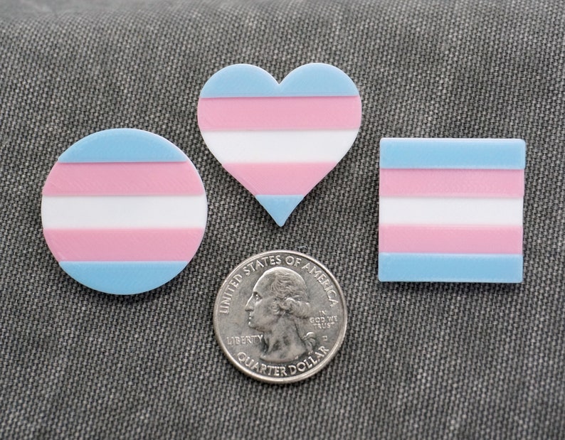 Trans Pride Pins 3D Printed LGBTQ Transgender Circle | Etsy
