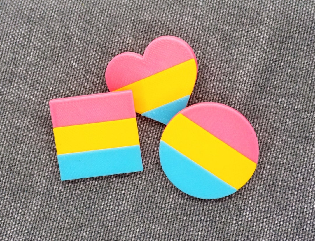 Pan Pride Pins - 3D Printed - LGBTQ, Love is Love, Proud AF, Heart ...