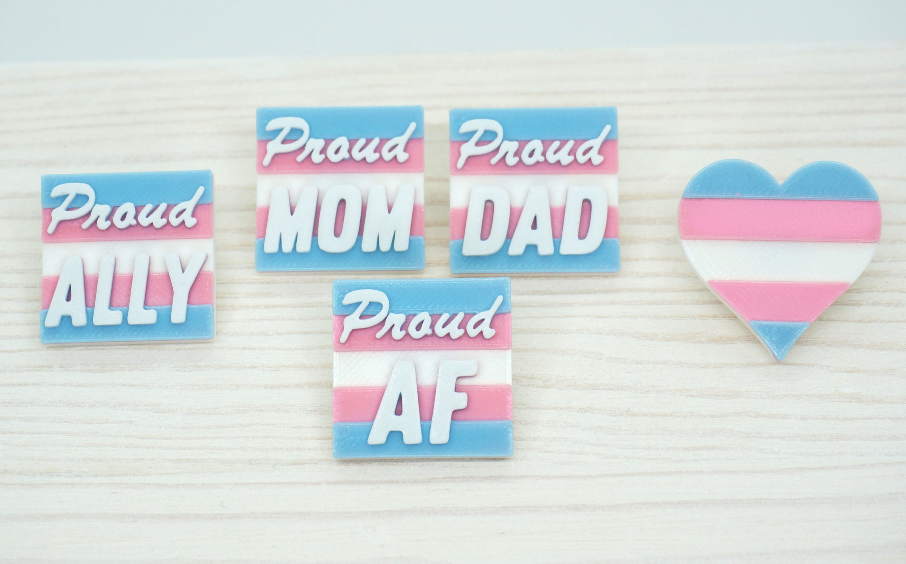 Trans Pride Pins 3D printed LGBTQ Transgender Proud AF | Etsy