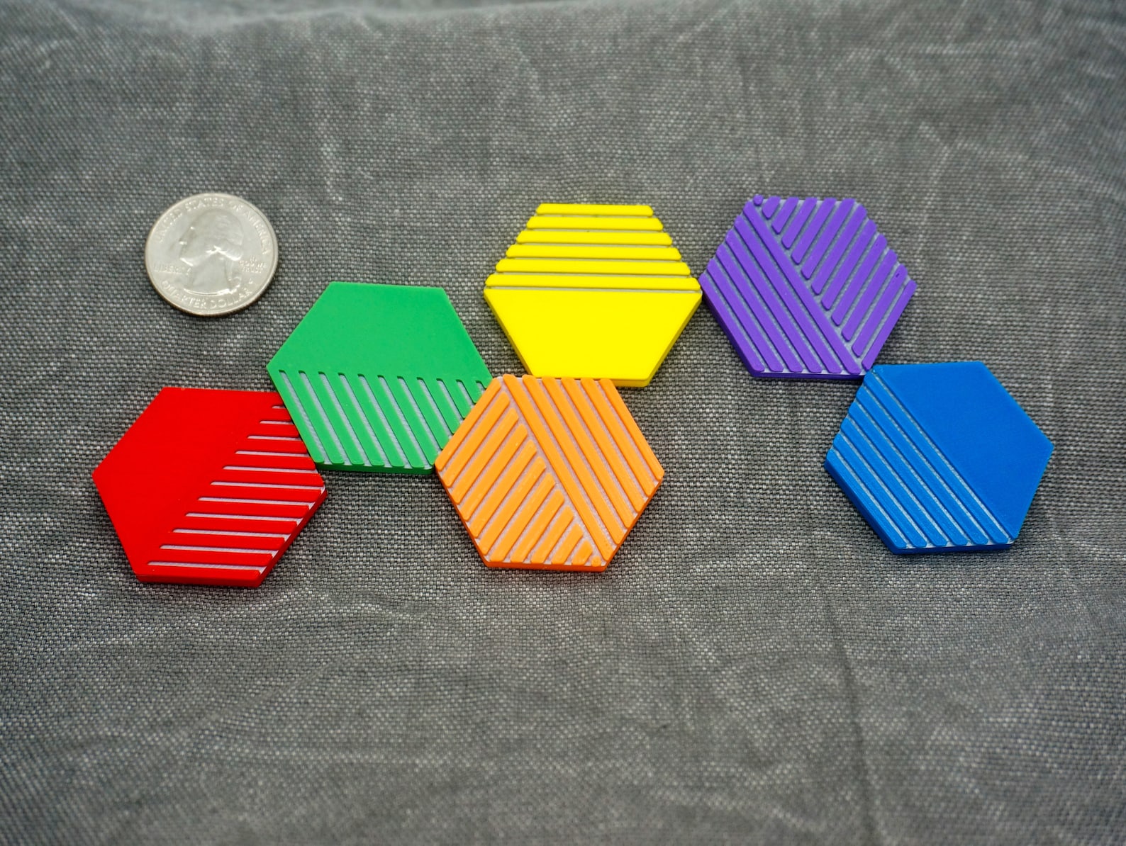 Rainbow Hex Fridge Magnets - 3D Printed - Set of 6 - Locker, Kitchen ...
