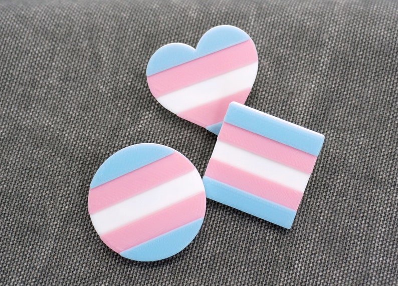 Trans Pride Pins 3D Printed LGBTQ Transgender Circle | Etsy