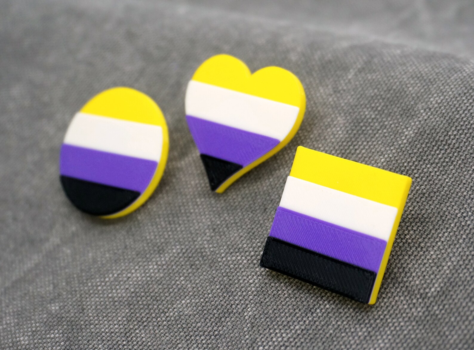 Non-binary Pride Pins 3D Printed LGBTQ Proud AF Heart - Etsy