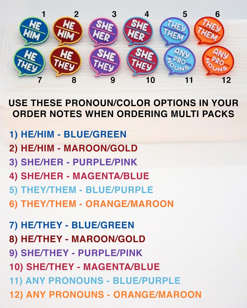 Pronouns Pins She/her He/him They/them Any Pronouns 3D - Etsy