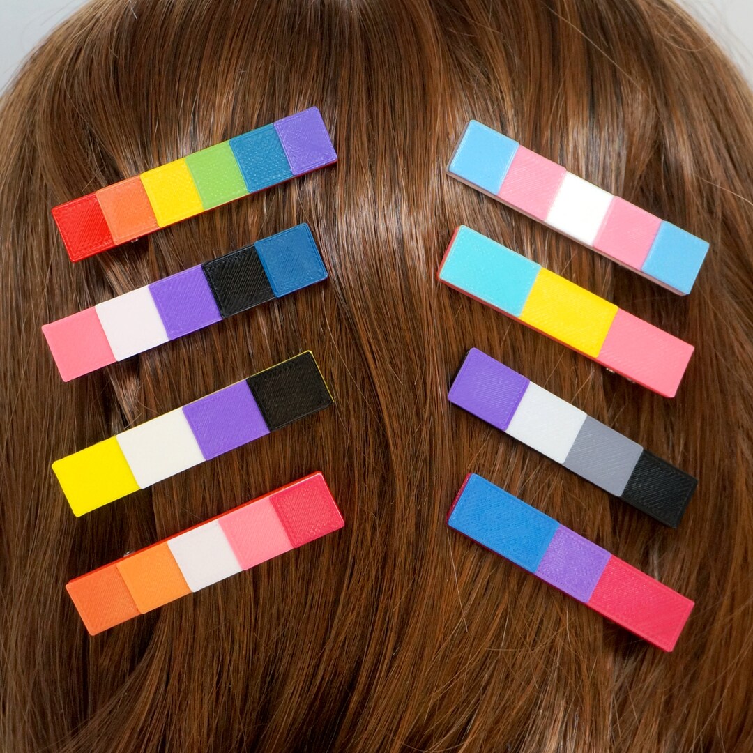 Pride Hair Clips - 3d Printed - LGBTQ, Gay, Lesbian, Bi, Pan, Trans ...