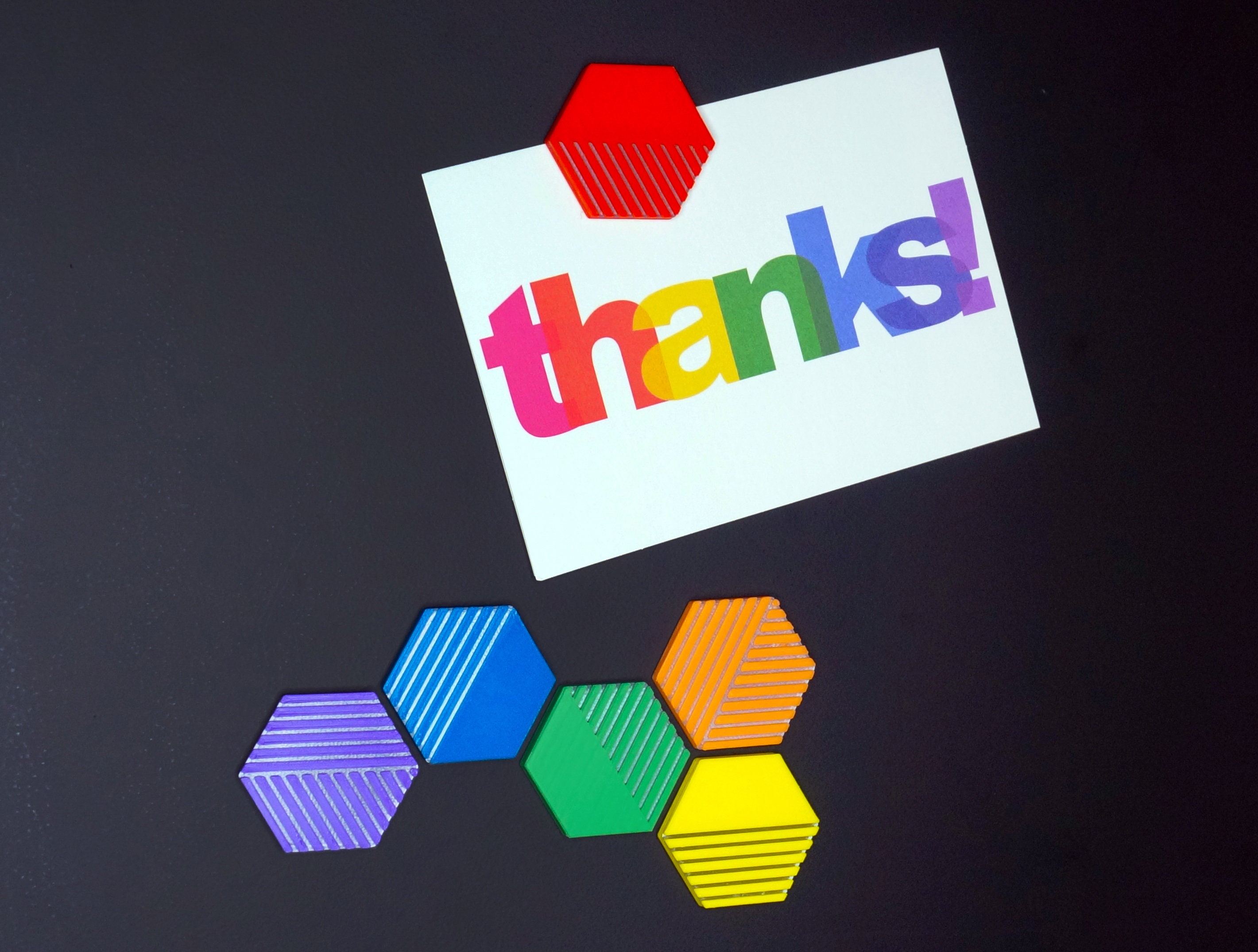 Rainbow Hex Fridge Magnets - 3D Printed - Set of 6 - Locker, Kitchen ...