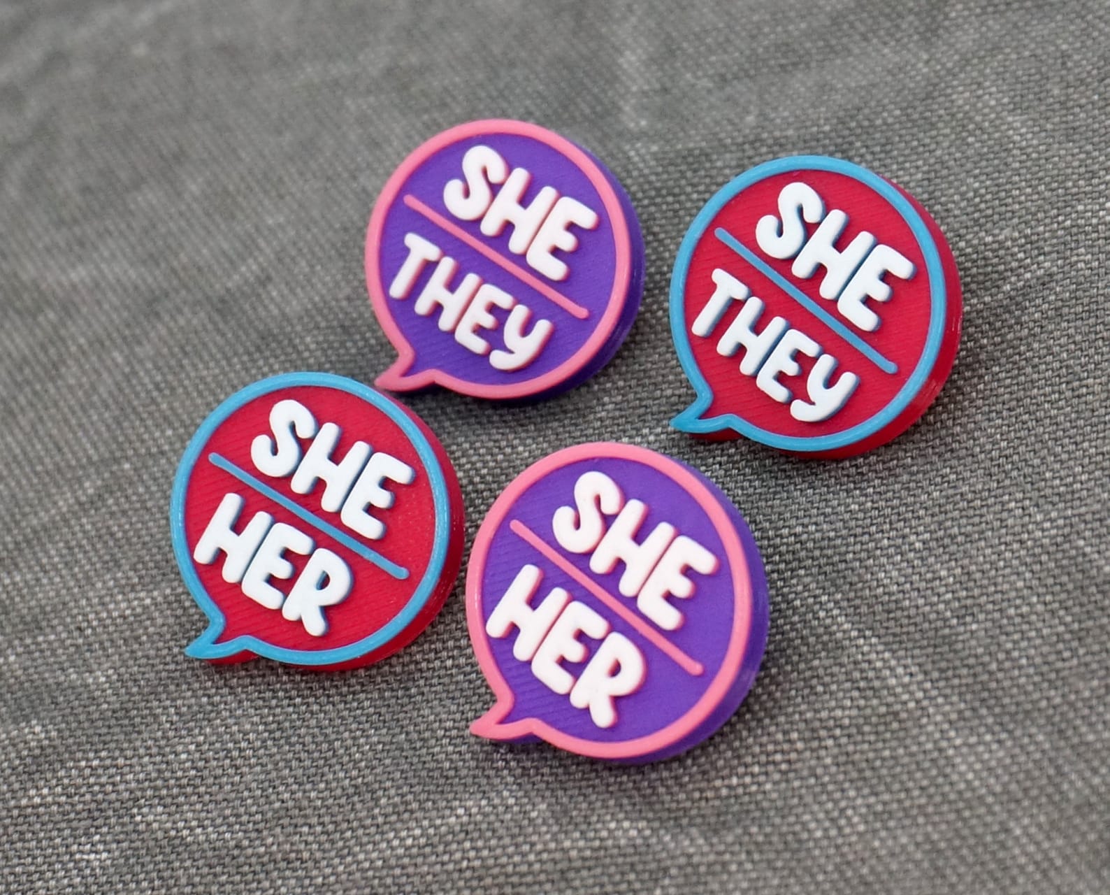 Pronouns Pins She/her, He/him, They/them, Any Pronouns 3D Printed ...