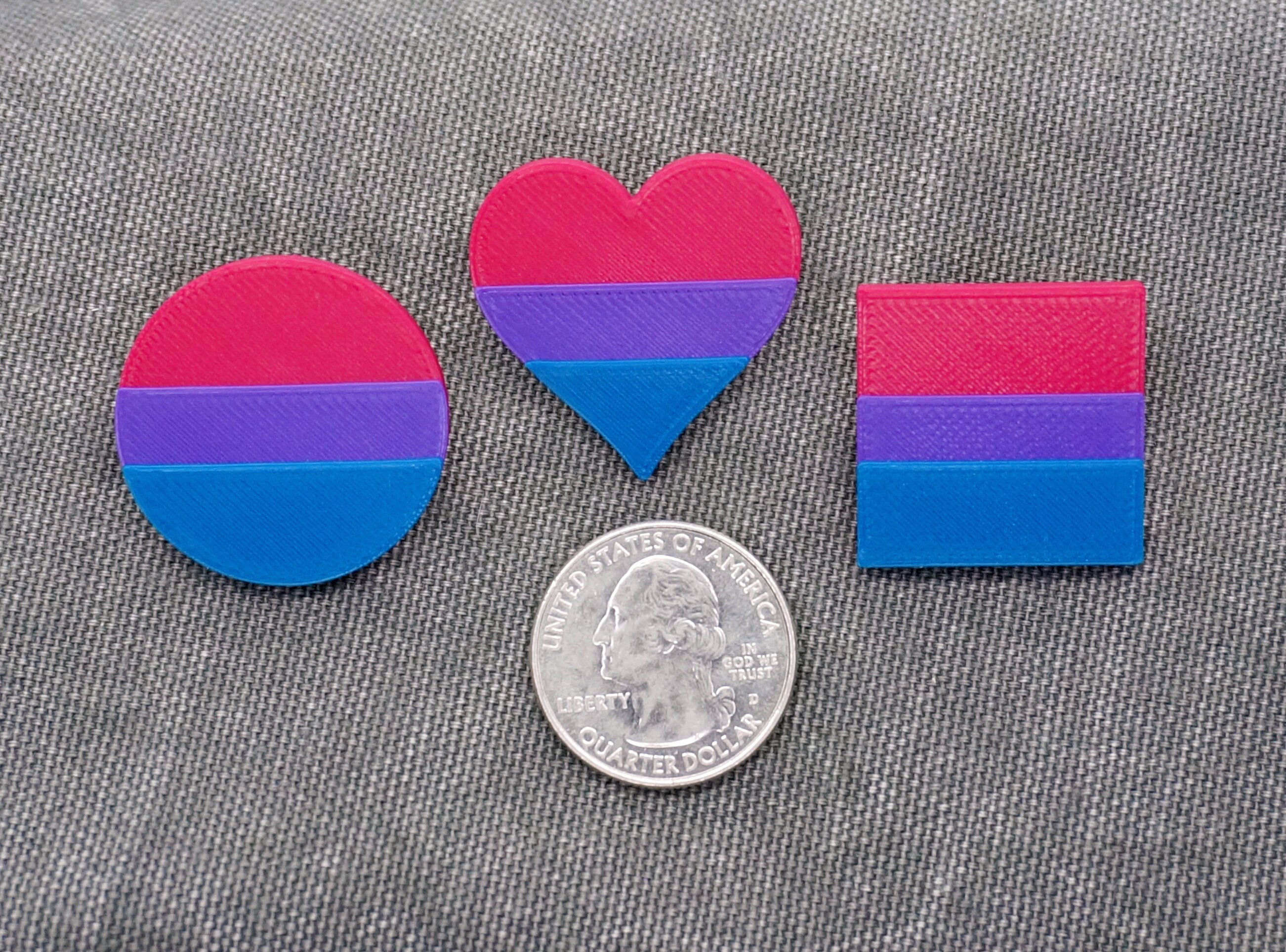 Bi Pride Pins 3d Printed Lgbtq Love Is Love Proud Af Etsy
