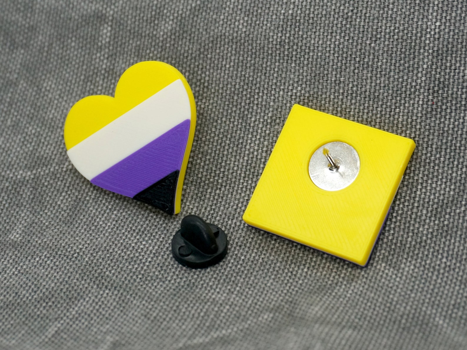 Non-binary Pride Pins - 3D Printed - LGBTQ, Proud AF, Heart, Circle ...