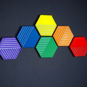 Rainbow Hex Fridge Magnets - 3D Printed - Set of 6 - Locker, Kitchen ...