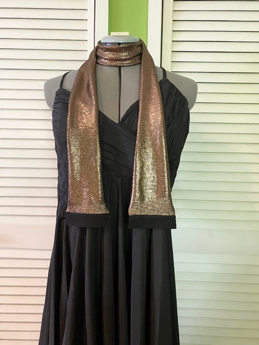 Honey Gold Scarf Shimmering Scarf Cooper Gold Scarf Long Gold Scarf ...