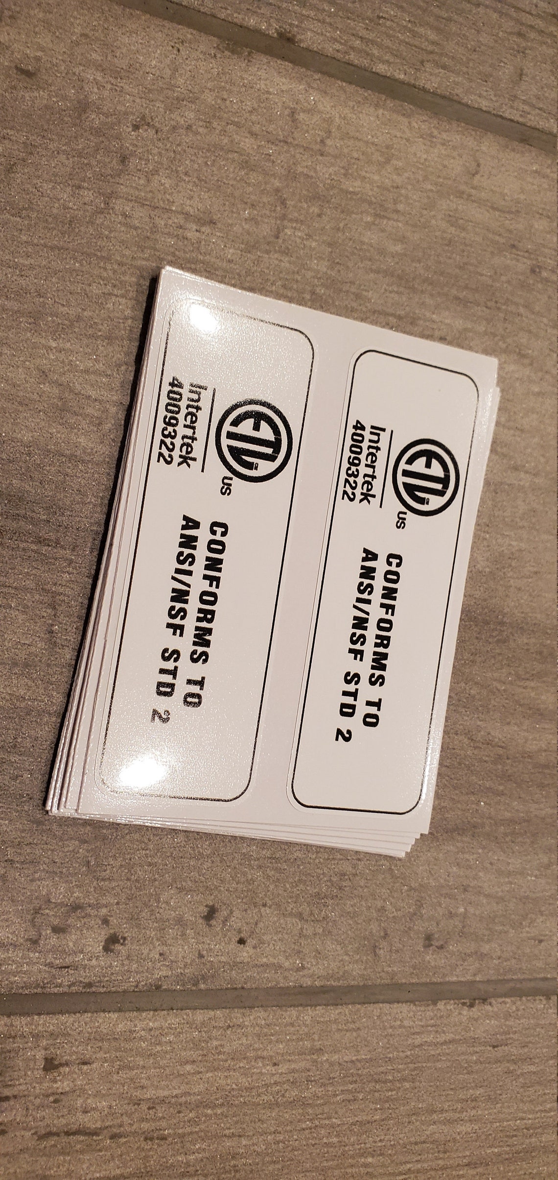 Intertek ETL Stickers 1x3 Laminated | Etsy