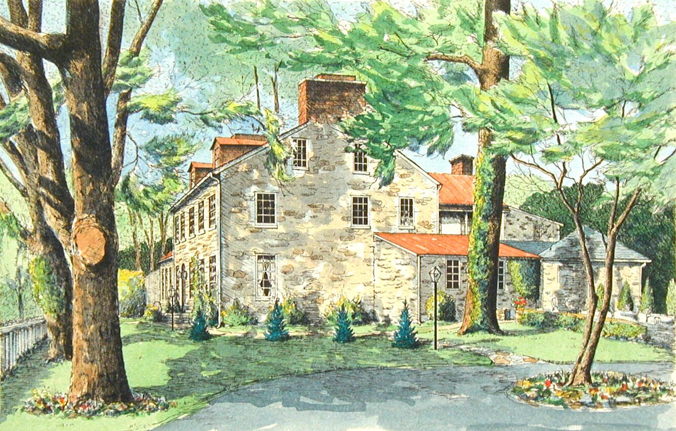 Milton Inn Maryland Landmark Watercolor Landscape Art History - Etsy