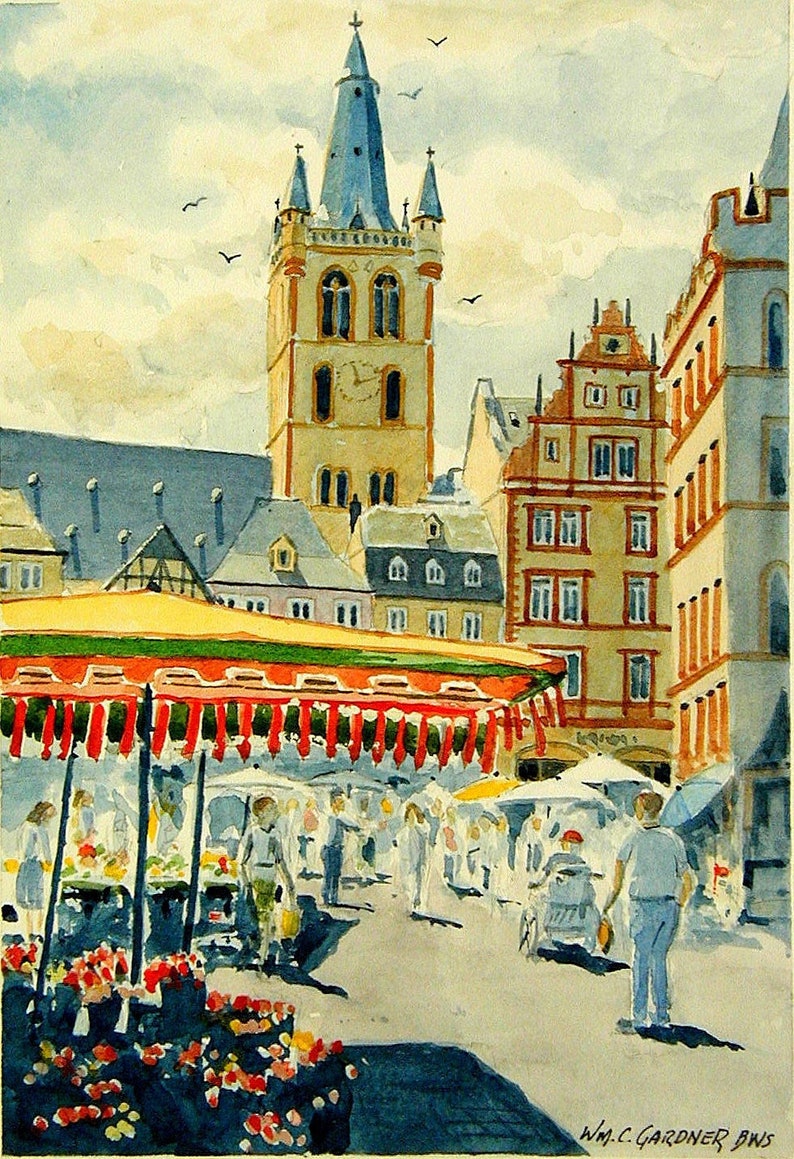 Trier, Germany Watercolor Print Limited Edition 8 1/2 X 11 Signed ...