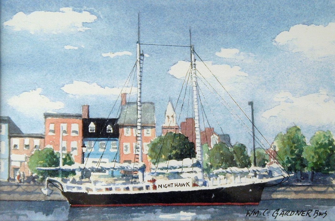 Baltimore Fells Point Watercolor Print Landscape Seascape Harbor Art ...