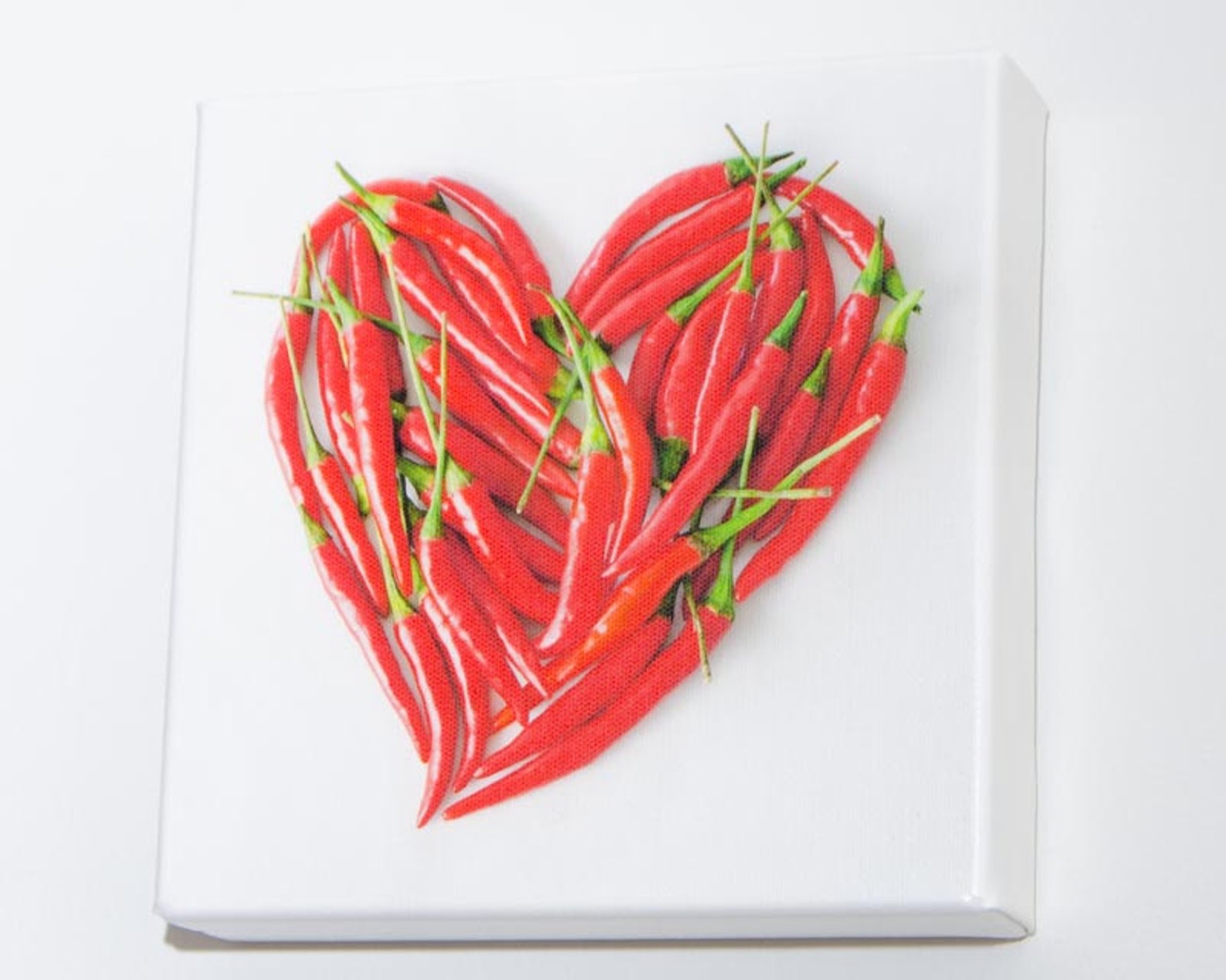 Heart Canvas Print 8x8 Square Red Chili Peppers - Etsy