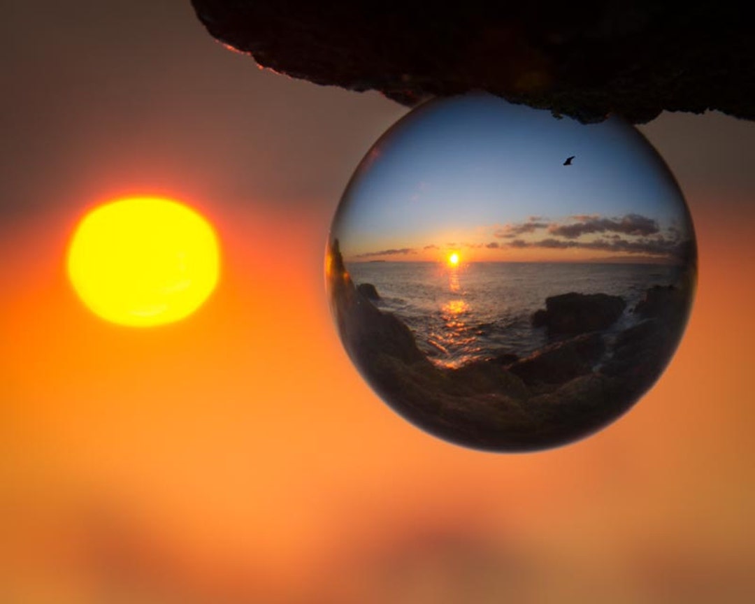 Sunrise in Glass Ball: 8x10 Landscape Photography Art Print. - Etsy