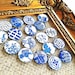 Blue White Floral Magnets: Decorative Glass Neodymium Magnets (25mm) - Etsy