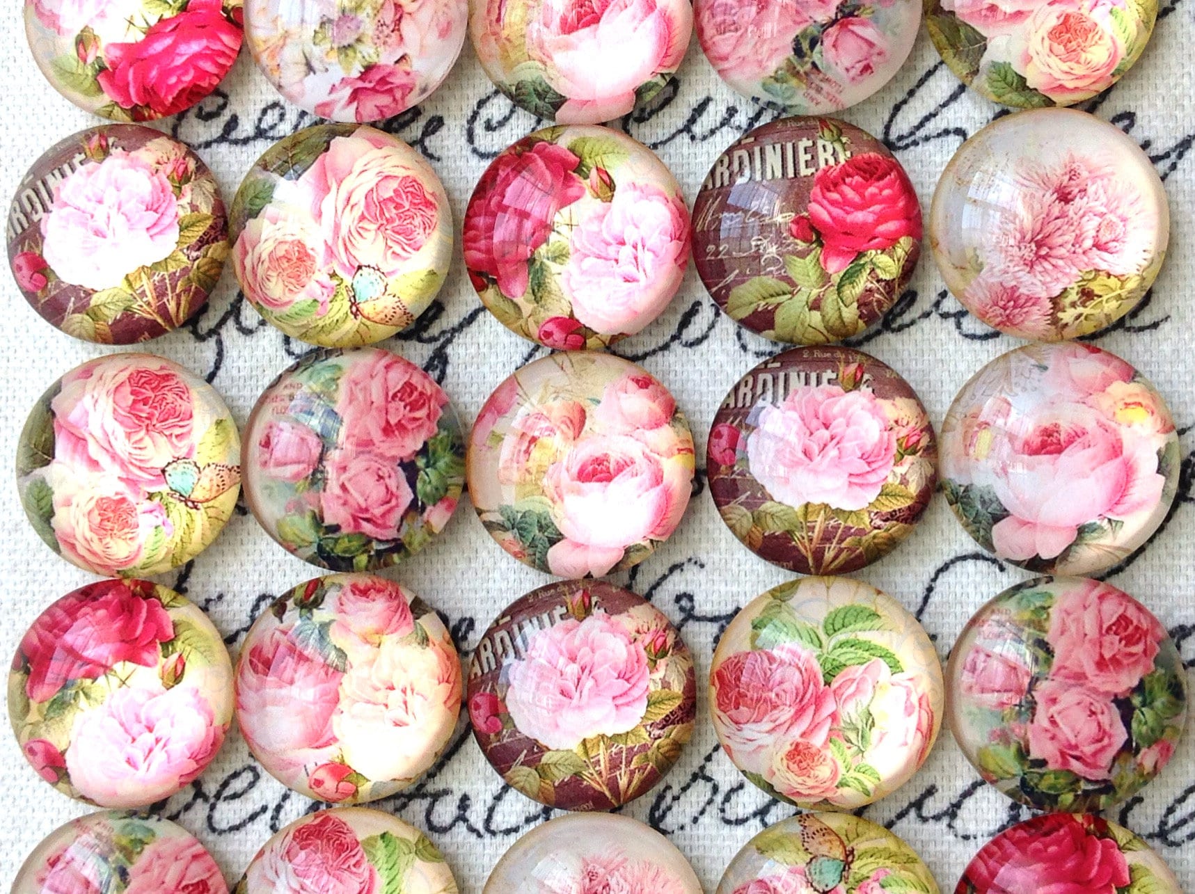 Floral Magnets Pink Flower Shabby Chic Refrigerator Magnet | Etsy