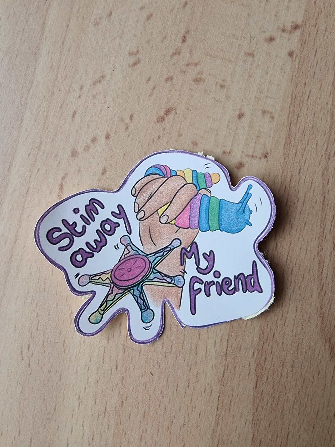 Stim Away My Friend 5cm Sticker ADHD ASD Awareness - Etsy