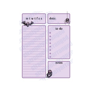 Cute & Spooky Printable Daily Planner Sheet Letter Sized Planner Sheet ...