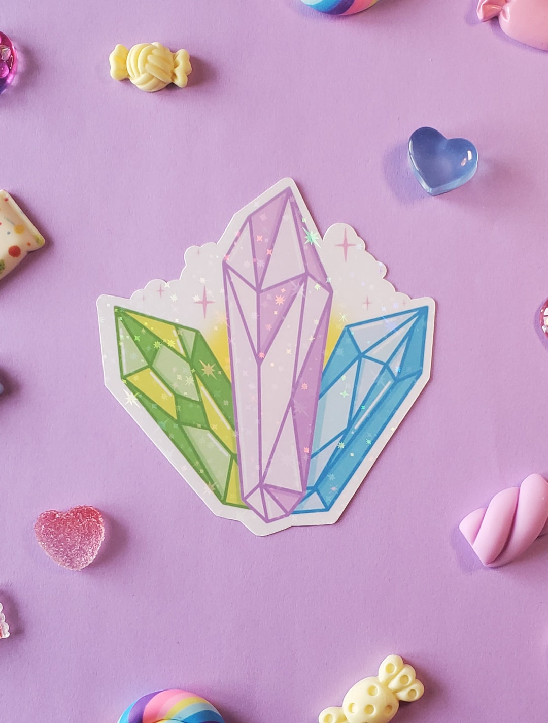 Pastel Magic Crystal Sticker | Cute Witchy Pastel Crystals - Etsy