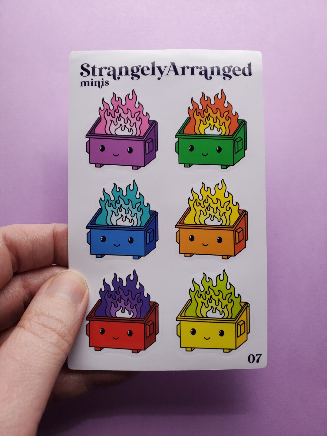 Mini Sticker Set 07 | Dumpster Fire Rainbow Sticker Sheet Minis | Tiny ...