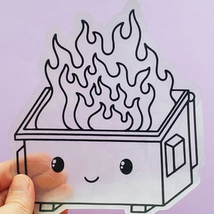 Dumpster Fire Suncatcher | Cute Silly Vinyl Rainbow Window Cling - Etsy