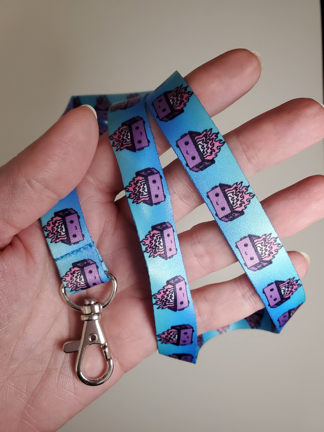 Dumpster Fire Lanyard Funny Cute Slim Lanyard - Etsy