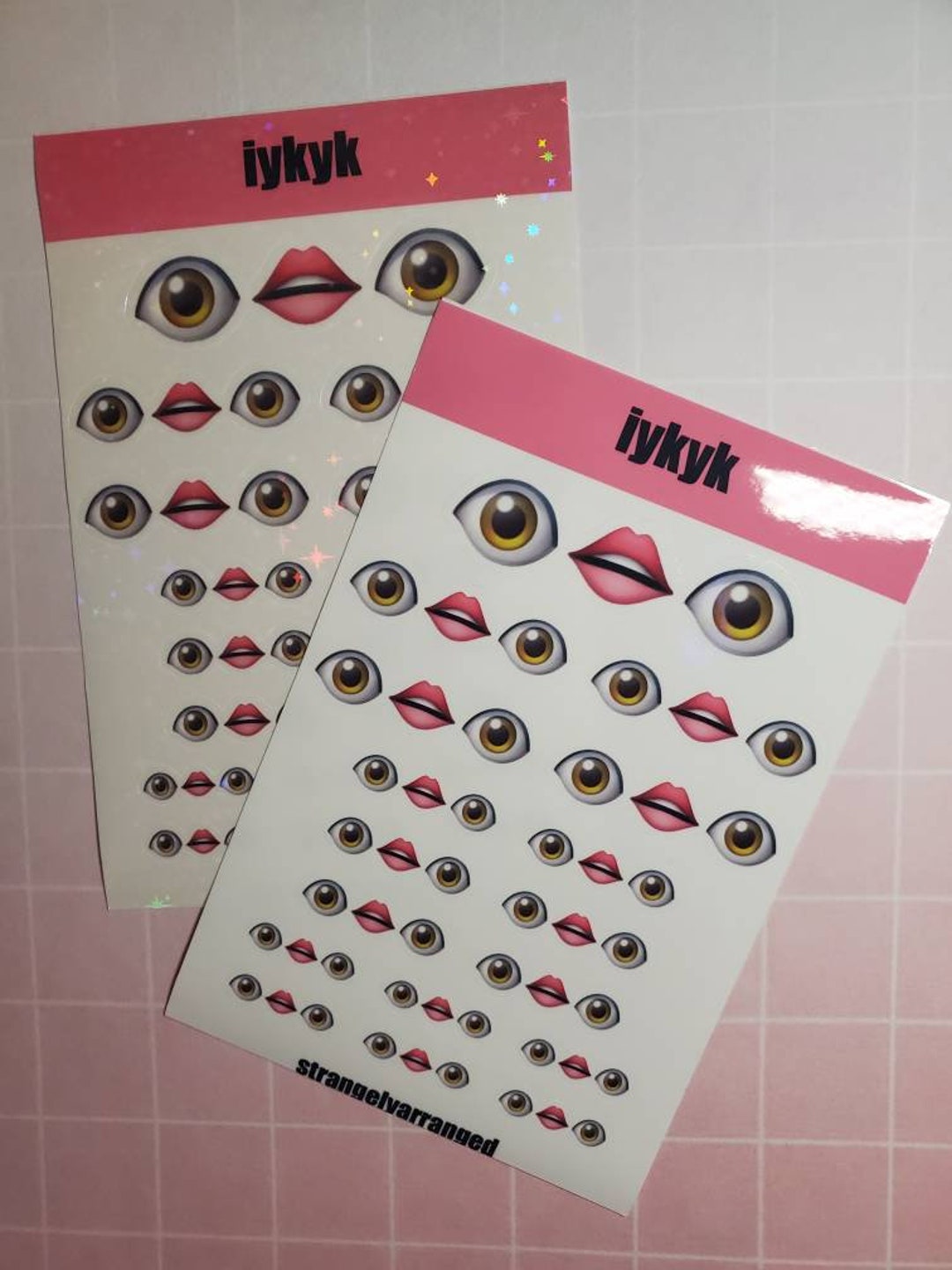 Eye Mouth Eye Emoji Face Sticker Sheet Eye Mouth Eye Face - Etsy