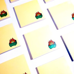 Green Dumpster Fire Sticky Notes Yellow Background Cute Pastel ...