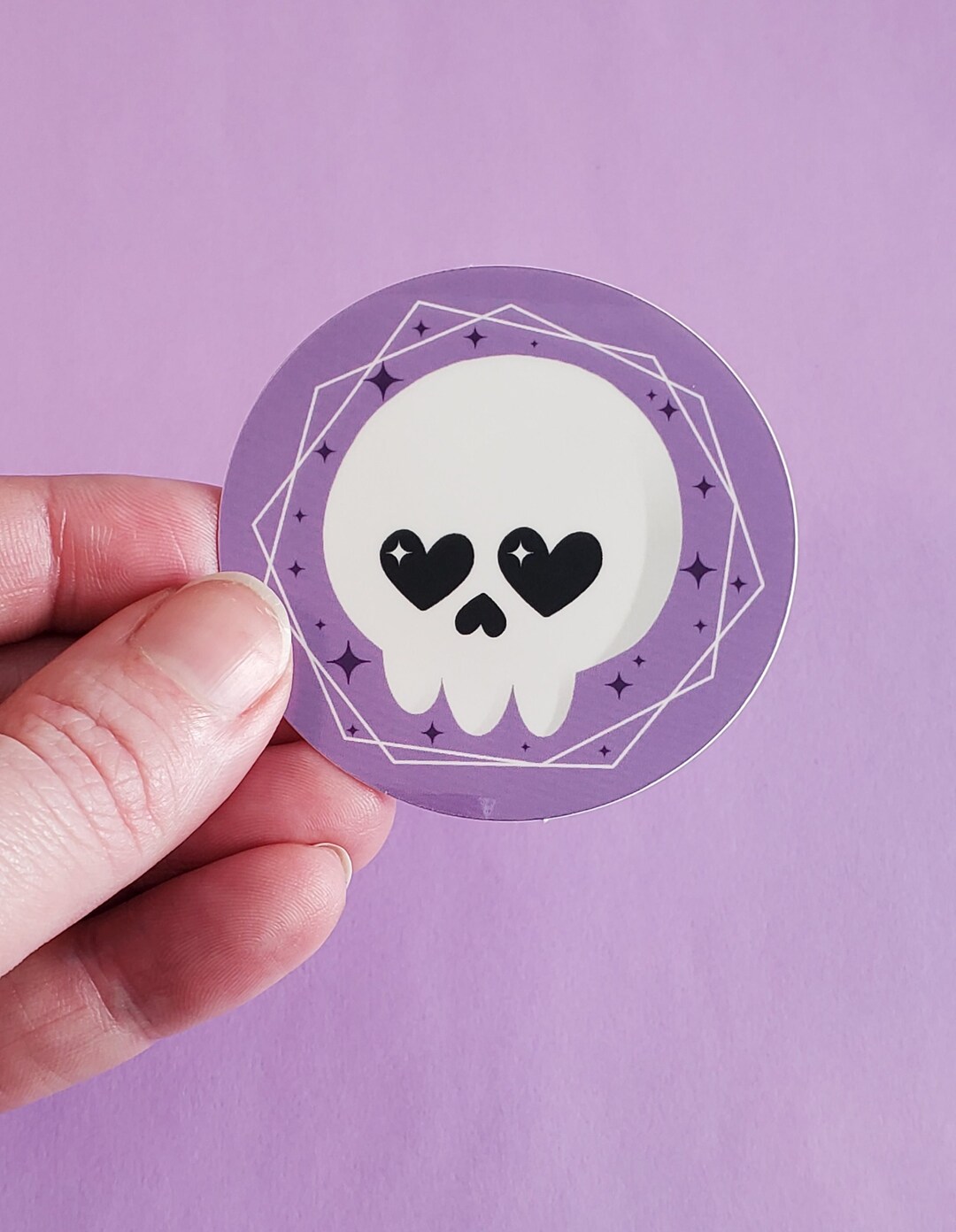 Pastel Goth Skull And Sparkles Sticker Cute Witchy Spooky Sticker Etsy