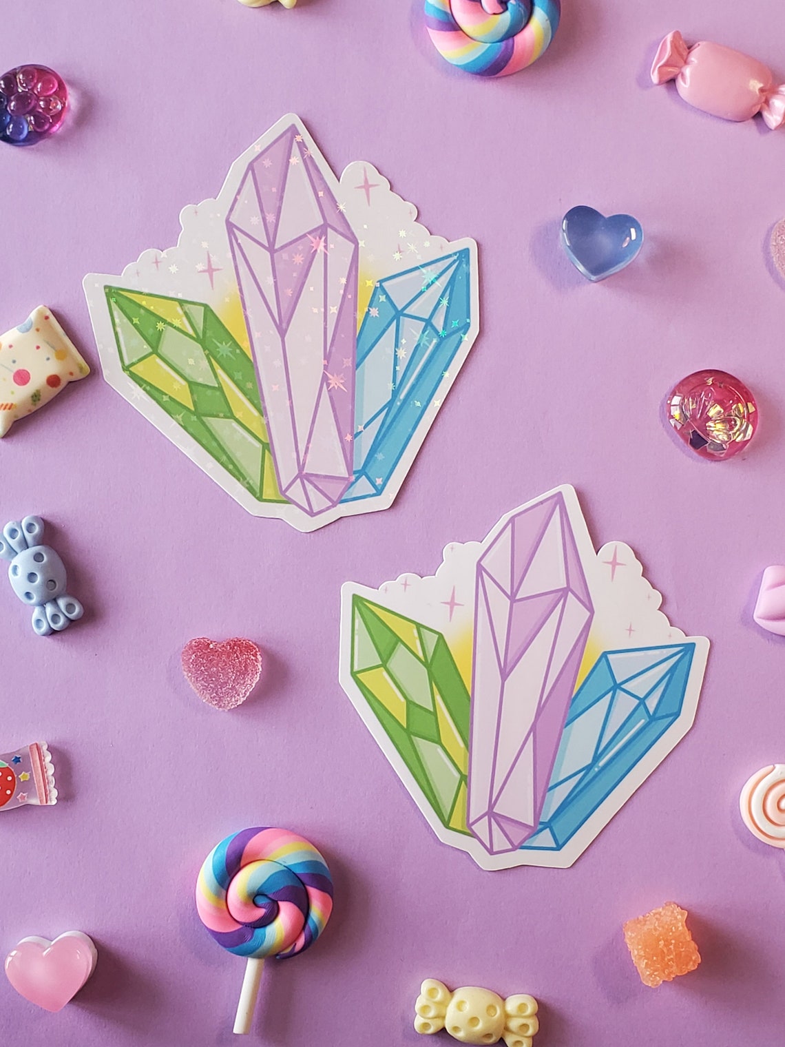 Pastel Magic Crystal Sticker | Cute Witchy Pastel Crystals - Etsy