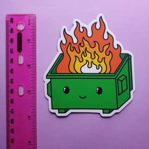 Dumpster Fire Magnet | Green Edition Dumpster Fire | Cute Weatherproof ...