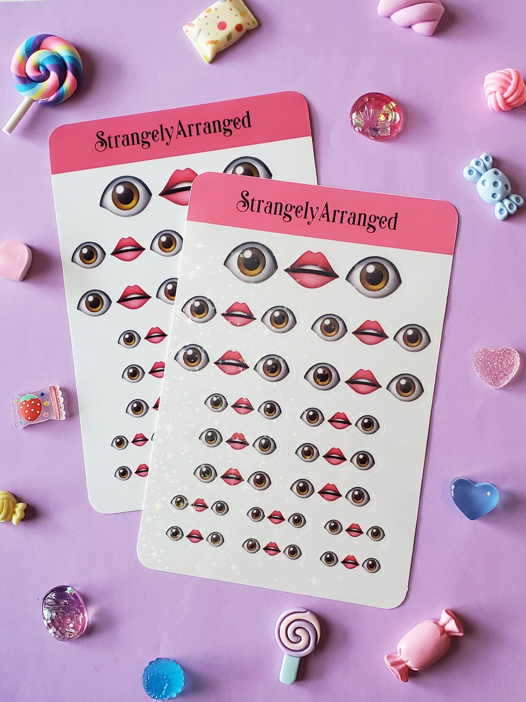 Eye Mouth Eye Emoji Face Sticker Sheet | Eye Mouth Eye Face Funny ...