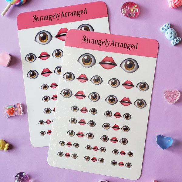 Eye and Mouth Stickers - Etsy