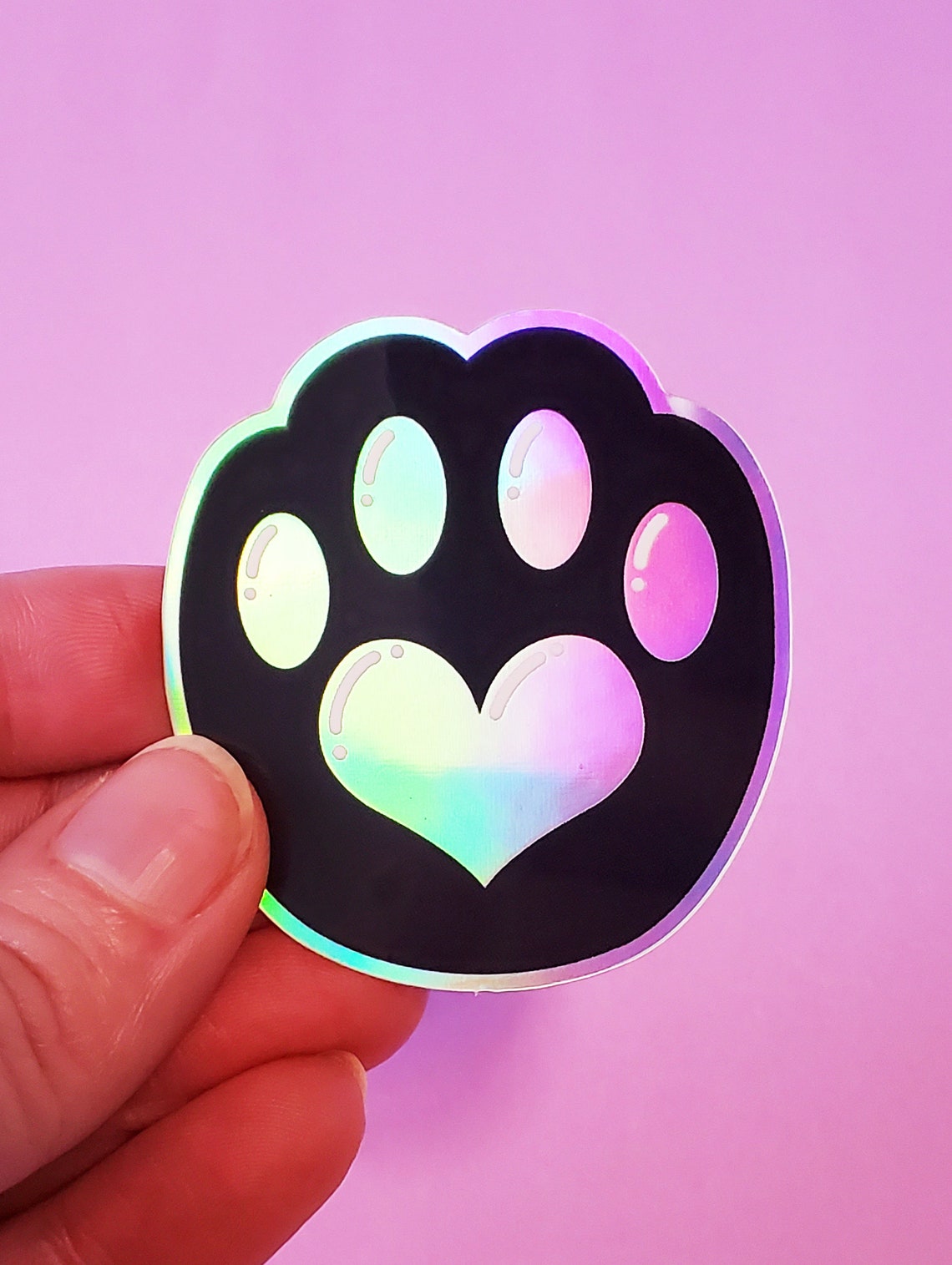 Holographic Toe Beans Sticker Cute Kawaii Rainbow - Etsy