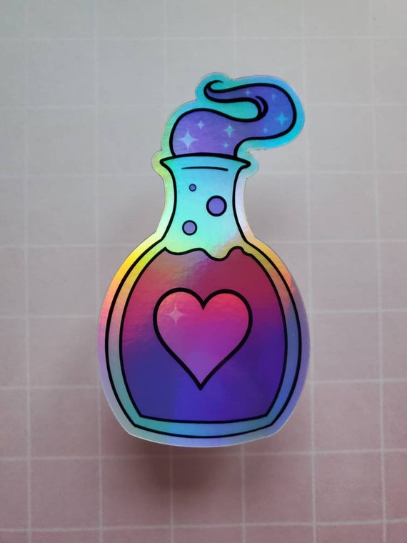 Paper Love Potion Bottle Sticker Holographic Paper & Party Supplies ...